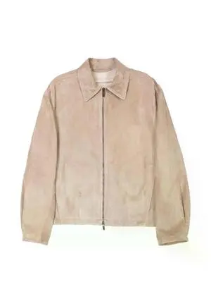 SALVATORE SANTORO Suede Zip Jacket - Neutrals