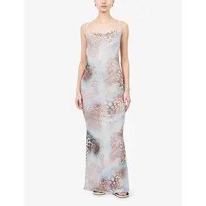 GRACEJACOB Oceana Backless Mesh Maxi Dress