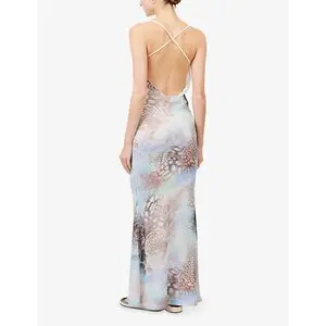 GRACEJACOB Oceana Backless Mesh Maxi Dress