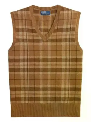 Polo Ralph Lauren Plaid Cashmere Vest - Brown