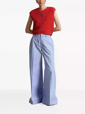 Polo Ralph Lauren Crochet Logo-detail Sleeveless Top - Red