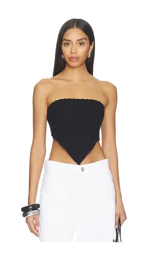 LOVERS AND FRIENDS Artis Bandana Knit Top - Black
