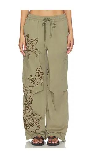 JULIET JOHNSTONE Cotton Parachute Trousers - Olive