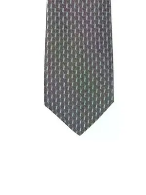 Canali Patterned Neck Tie - Grey