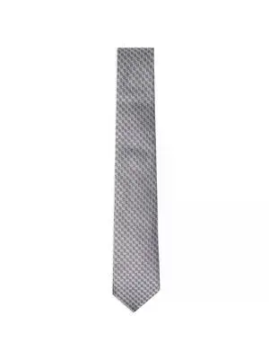 Canali Patterned Neck Tie - Grey