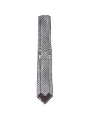 Canali Patterned Neck Tie - Grey