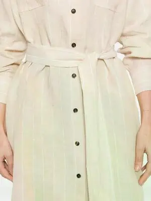 Kiton Striped Belted Shirt Dress