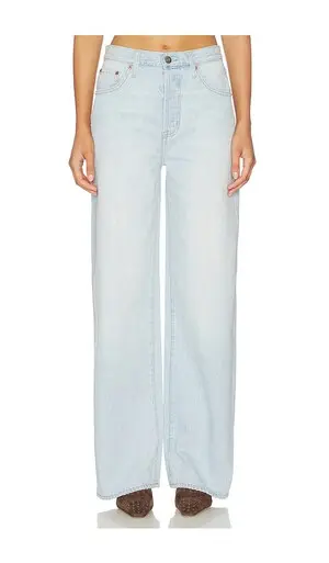 PISTOLA High Rise Bowed Wide Leg Jeans - Blue
