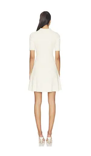 Paige Ribbed Knit Quarter-zip Dress - Cream