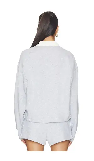 Rag & Bone Vintage Terry Oversized Polo Sweatshirt - Light Grey