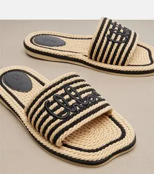 Chloé Logo Slides - Black