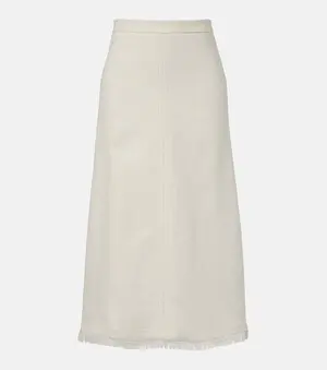 Max Mara Fiocchi Linen And Cotton Midi Skirt