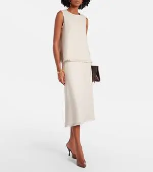 Max Mara Fiocchi Linen And Cotton Midi Skirt