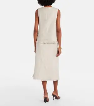 Max Mara Fiocchi Linen And Cotton Midi Skirt