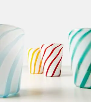 BITOSSI Set Of 4 Striped Glasses