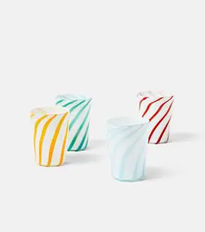BITOSSI Set Of 4 Striped Glasses - Multicoloured