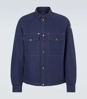 Moncler Cotton And Linen Field Jacket - Blue