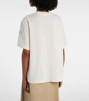 Moncler Embroidered Cotton Jersey T-shirt - White