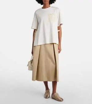 Moncler Embroidered Cotton Jersey T-shirt - White