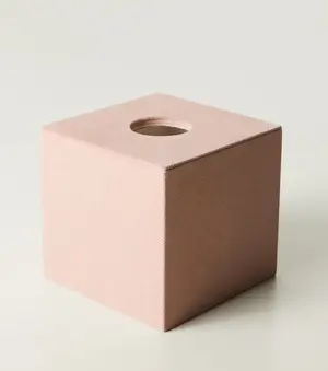 MICHAEL VERHEYDEN Niez Cube Suede And Wooden Tissue Box