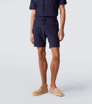 Frescobol Carioca Augusto Cotton-blend Terry Shorts - Blue