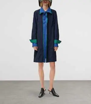 Loewe Cotton-blend Striped Shirt Dress - Navy