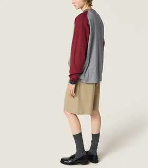 Miu Miu Cotton Henley T-shirt - Grey