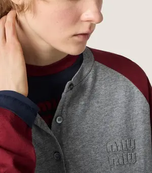 Miu Miu Cotton Henley T-shirt - Grey