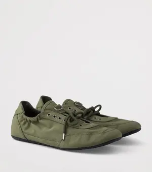 Prada Canvas Collapse Sneakers - Green