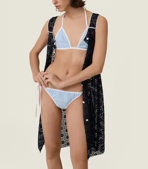 Miu Miu Cotton Poplin Triangle Bikini Top
