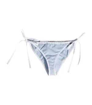 Miu Miu Cotton Poplin Bikini Briefs With Side Ties - Turquoise