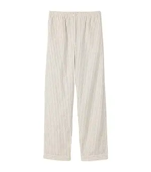 Miu Miu Cotton Stripe Wide-leg Trousers