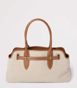 Miu Miu Canvas And Leather Aventure Shoulder Bag