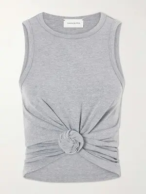 Magda Butrym Magda Butrym Cotton-Stretch Tank Top With Knot Detail Gray