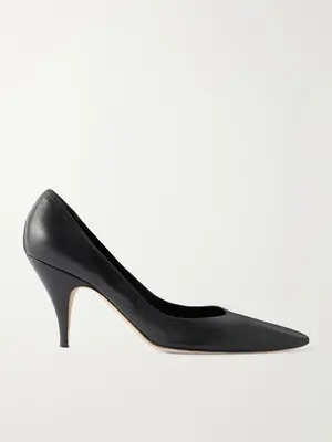 THE ROW Ornella Leather Pumps - Black