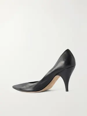 THE ROW Ornella Leather Pumps - Black