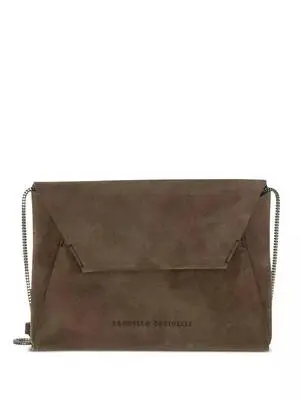 Brunello Cucinelli Suede Clutch Bag - Brown