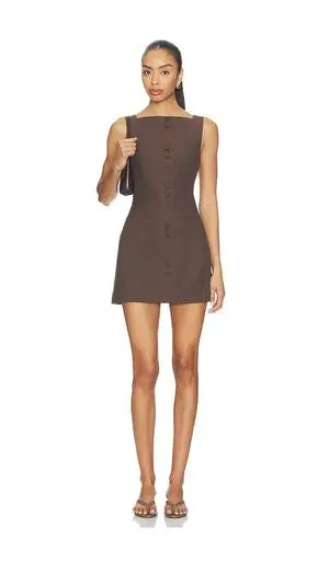 Tularosa Ginelle Linen Mini Dress - Brown