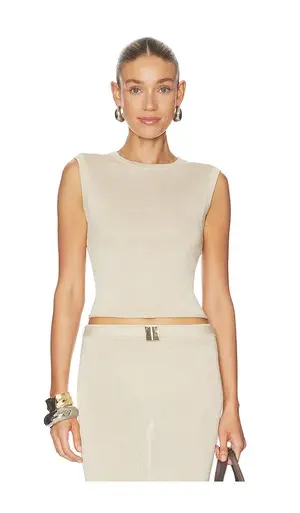 LA PORTE Willa Knit Tank Top - Neutral