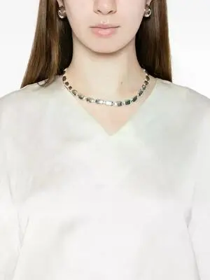 TOTEME V-neck Satin Top With Elasticated Hem - Neutrals