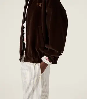 Miu Miu Corduroy Logo Blouson Jacket