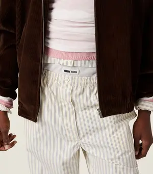 Miu Miu Corduroy Logo Blouson Jacket