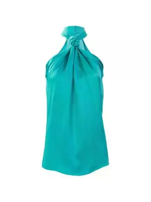 Silvia Tcherassi Teagan Halterneck Blouse - Blue