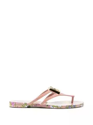 Dolce & Gabbana Dolce & Gabbana Floral Logo Flip-Flops Pink