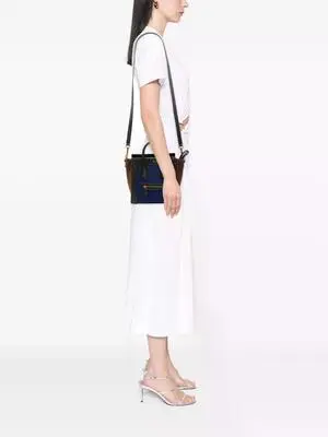 Celine Tricolor Felt Luggage Tote Satchel - Blue