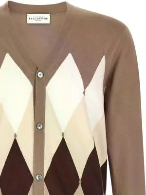BALLANTYNE Argyle Jacquard Cotton Cardigan