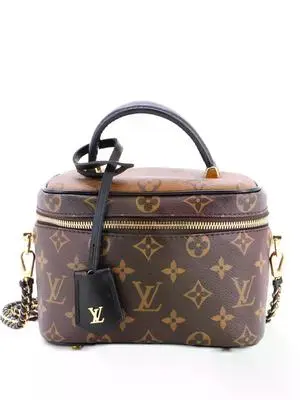 LOUIS VUITTON Vanity Handbag Reverse Monogram Canvas Pm Satchel - Brown