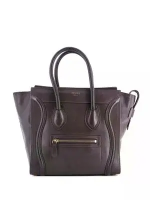 Celine Luggage Bag Smooth Leather Micro Tote - Brown