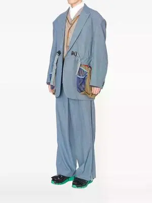 Kolor Plaid Multi-pocket Blazer
