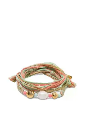 AURÉLIE BIDERMANN Tone And Multicolour Beaded Bracelet - Gold